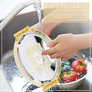 UPKOCH Metal Serving Tray Stainless Steel Fruits Tray Snacks Tray Dessert Serving Tray Coffee Table Tray Cosmetics Jewelry Decorative Serving Tray for Home Kitchen Golden Extra Large Serving Tray