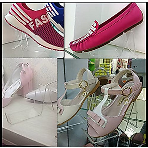 Wresty 2 Pair/4 Pcs Acrylic Shoe Store Display Stands Clear Sandal Display Stands High Heel Display Rack Holder for Home Shopping Malls