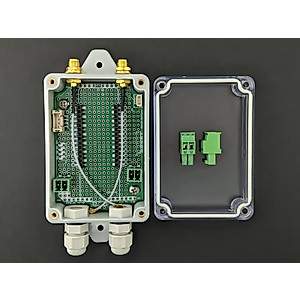 qBoxMini AMC DIY IOT Enclosure Kit (Two SMAs), IOT Enclosure for Arduino MKR ESP32 Cellular LoRa WiFi Board, Waterproof IP65 Enclosure with Glands, prototyping PCB connectors Set and Two SMAs