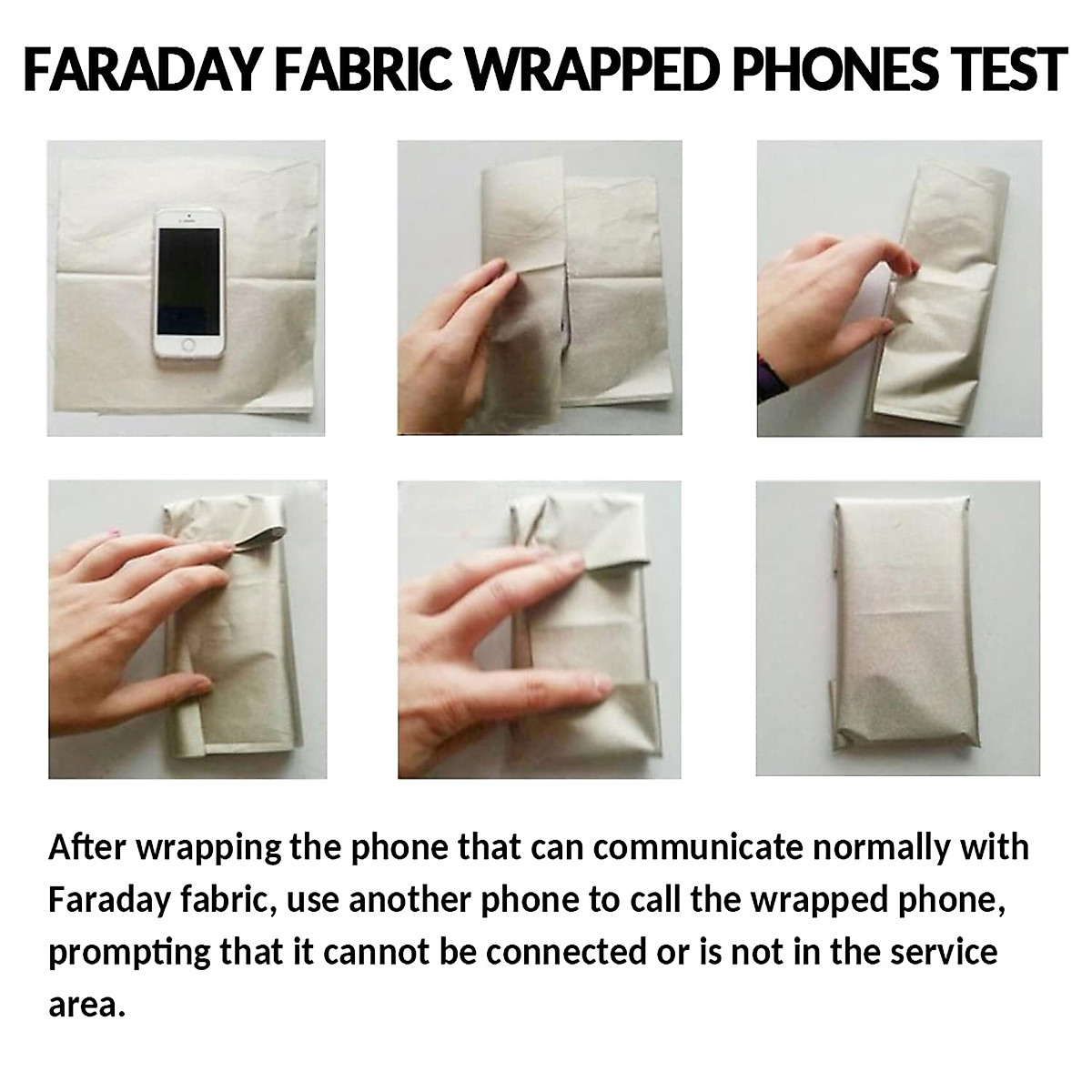 43" x 108" Faraday Fabric Military Grade Signal Blocking Cloth for RFID, Bluetooth, WiFi, GPS, 5G Protection for Home