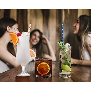 Shuiniba Biodegradable Striped Paper Straws,Paper Drinking Straws for Party, Events and Crafts,Baby Shower Decorations 7.75 Inches, Red White Striped - 100 Pack