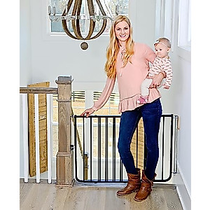 Cardinal Gates SS30 Stairway Special Baby Gate for Stairs - Adjustable Indoor Dog Gate - Aluminum Safety Gate for Kids & Pets - Can be Installed at Angles - 27 to 42.5 Inches Wide - White