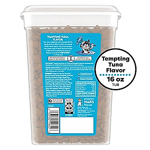 TEMPTATIONS Classic Crunchy and Soft Cat Treats Tempting Tuna Flavor, 16 oz. Tub