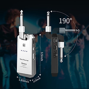 Getaria 5.8GHz Wireless Guitar System Wireless Guitar Transmitter Receiver Set 4 Channels for Electric Guitar Bass