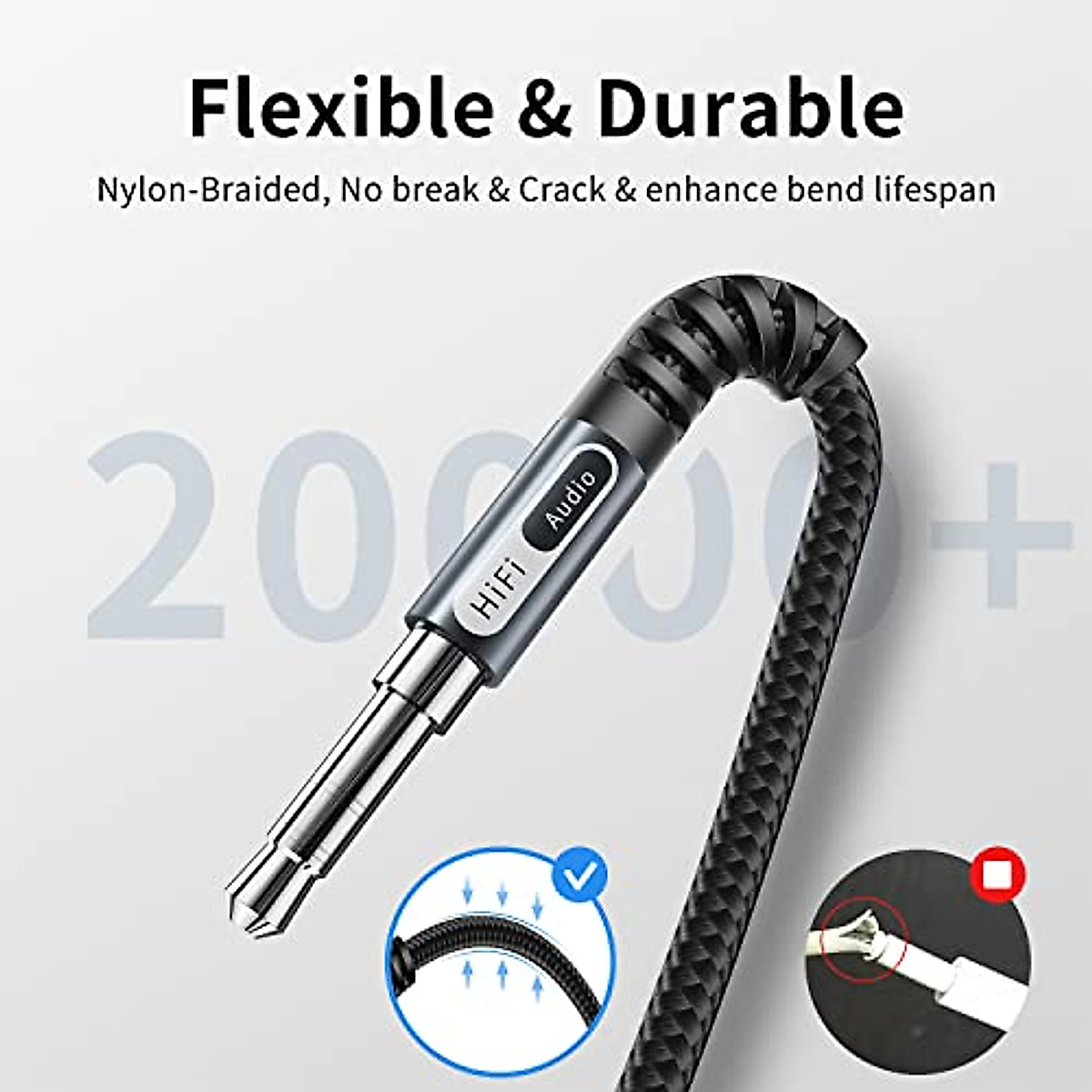 Lightning to 3.5mm iPhone AUX Cord 6FT [Apple MFi Certified] AUX to Lightning Cable Nylon Auxiliary Cord Compatible with iPhone 14 13 12 11 XS XR X 8 7 6 iPad iPod Car Stereo Headphone Speaker-Black