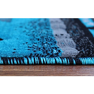 Masada Rugs, Southwest Native American Design Turquoise Area Rug (24 Inch X 40 Inch Mat)