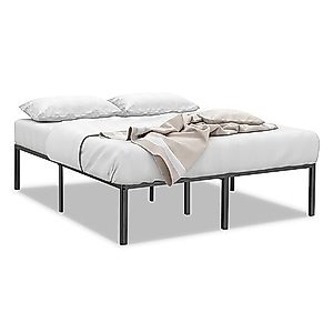 Zebuloni King Bed Frame,Platform Bed Frame,No Box Spring Needed,18 Inch High Platform King Size Bed Frame Free,Heavy Duty Steel Slat with Strong Metal Foundation,Storage Pouch x 1 Included,King