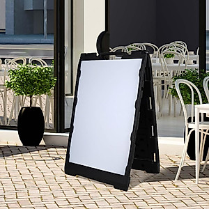BannerBuzz Premium A-Frame Sidewalk Sign with Dry Erase Surface, Plastic Frame and White Board for Outdoor and Indoor Advertising (2' W x 3' H, White)