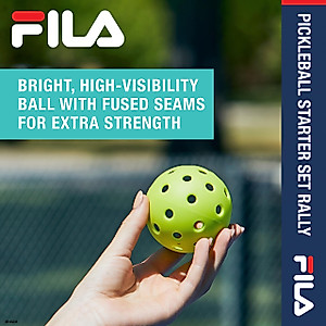 FILA Accessories Pickleball Paddles Set of 2 - Pickleball Set Includes 2 Wooden Pickleball Paddles, 2 Regulation-Size Pickleball Balls & Pickleball Bag for Pickle Ball Equipment, 2 Pack - Rally