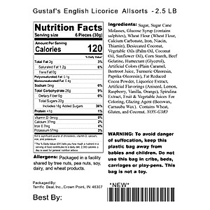 Gustaf's English Licorice Allsorts - 2.5 LB