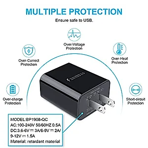 Adaptive Fast Charger for Samsung Galaxy S23 S22 S22+ S22 Ultra S21 S20 FE S20+ S10 S9 S8 A20 A21 A51 A71 A11 A01 A9 A10e A14 Note 20 Ultra,18W Quick Charge 3.0 Wall Charger Type C Fast Charging Cable