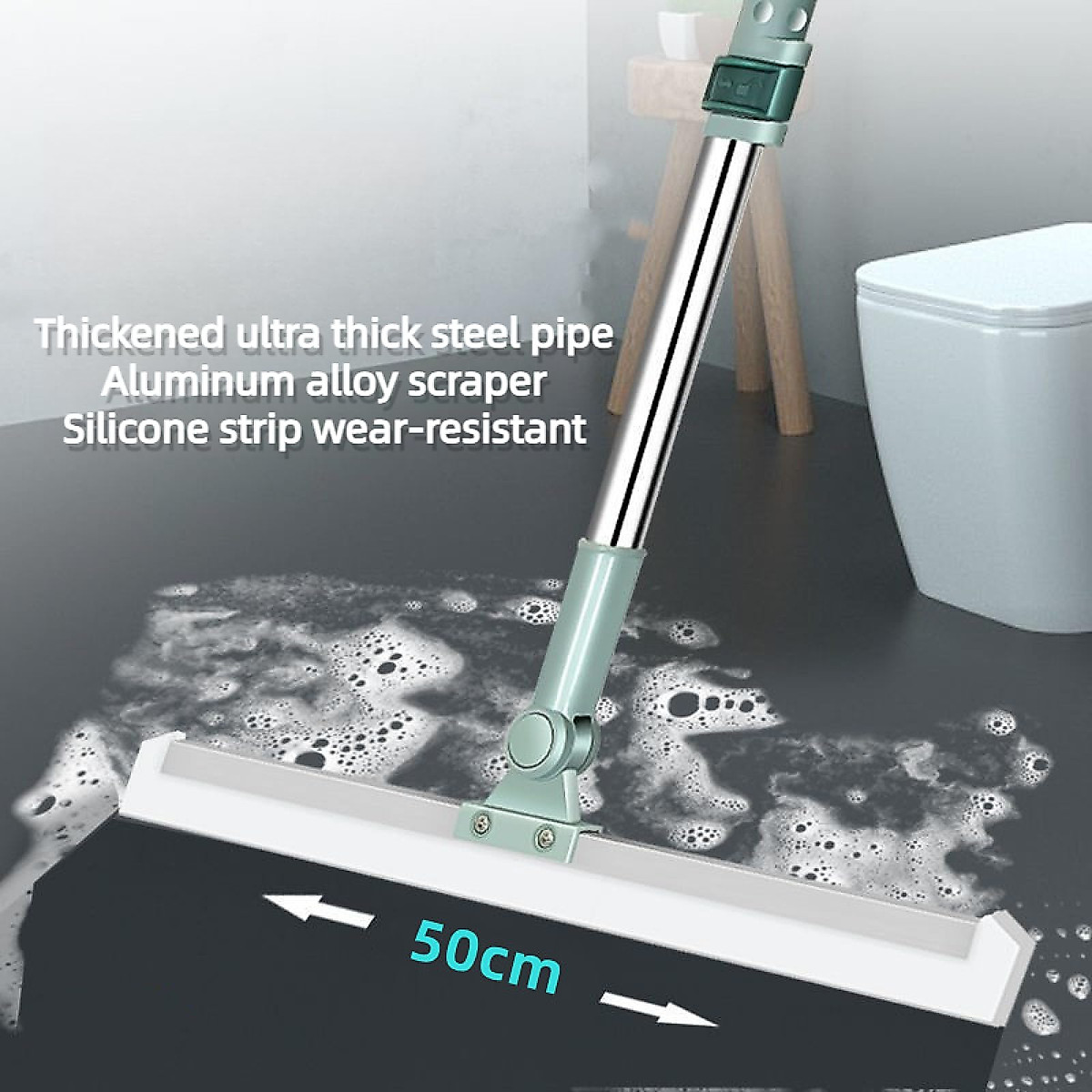 Floor Scraper, Magic Broom, Sweeping Silicone Floor, Cleaning Broom, Bathroom, Toilet, Multi-Function Wiper to Sweep Hair
