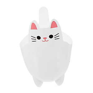 ULTECHNOVO cat Shaped Trash can Desktop Garbage can Desktop cat Decoration Desk Pencil Holder Mini Table Garbage bin Desk Trash can Mini Trash bin Towel Rack Office White Cartoon pp