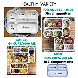 kinsho Bento Box Lunch Boxes and Snack Containers, Value Pack for Kids Girls Boys | Leakproof Portion Boxes for School Pre-School Toddler Daycare Travel, BPA Free | Set of 4, Pink Purple