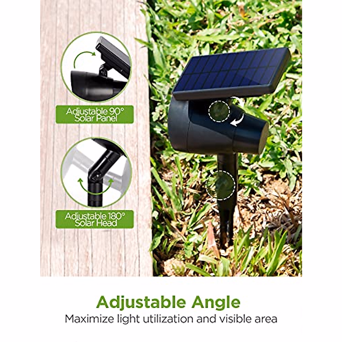 InnoGear Solar Lights, 2-in-1 Waterproof 3 LED Solar Spotlights Adjustable Wall Light Landscape Lighting Security Light Outdoor Auto On/Off for Patio Deck Yard Garden Driveway, Pack of 4