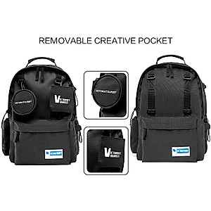 Victoriatourist Casual Daypack College Laptop Backpack for Men Women Water Resistant Stylish Bookbag Lightweight Travel Bag Hiking Backpacks with Anti Theft Pocket Fits 14-15 Inch Computer(Black)