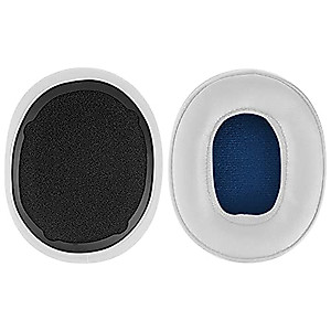 Geekria QuickFit Replacement Ear Pads for Skullcandy Crusher Wireless, Crusher Evo, Crusher ANC, Hesh 3 Headphones Earpads, Headset Ear Cushion Repair Parts (White)