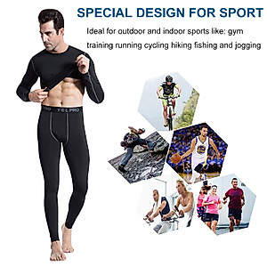 Sanke, 3 Pack Mens Compression Shirt Long Sleeve UV Protection Cooling Dry Fit Shirts Workout Baseball Undershirt, 3 Pack: White, Large