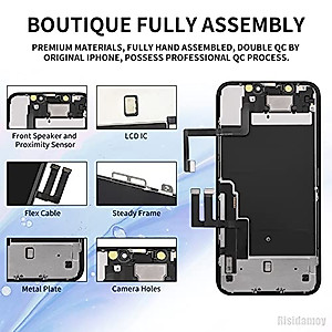 for iPhone 11 Screen Replacement 6.1” with Ear Speaker and Sensor Kit Full Assembly, 3D Touch LCD Display Digitizer Fix Tools with Magnetic Screw Mat Front Earpiece Repair HD Glass A2111, A2223, A2221