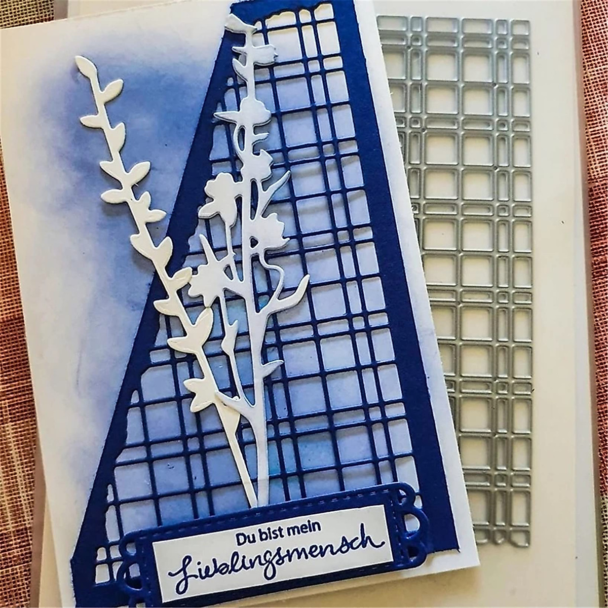 Mvchifay Cutting Dies for Card Making Metal Die-Cuts Scrapbooking Tool Hollow Frame DIY Craft Punch Template Embossing for Paper Album Decor (Cube and Flower-10x13.4cm)