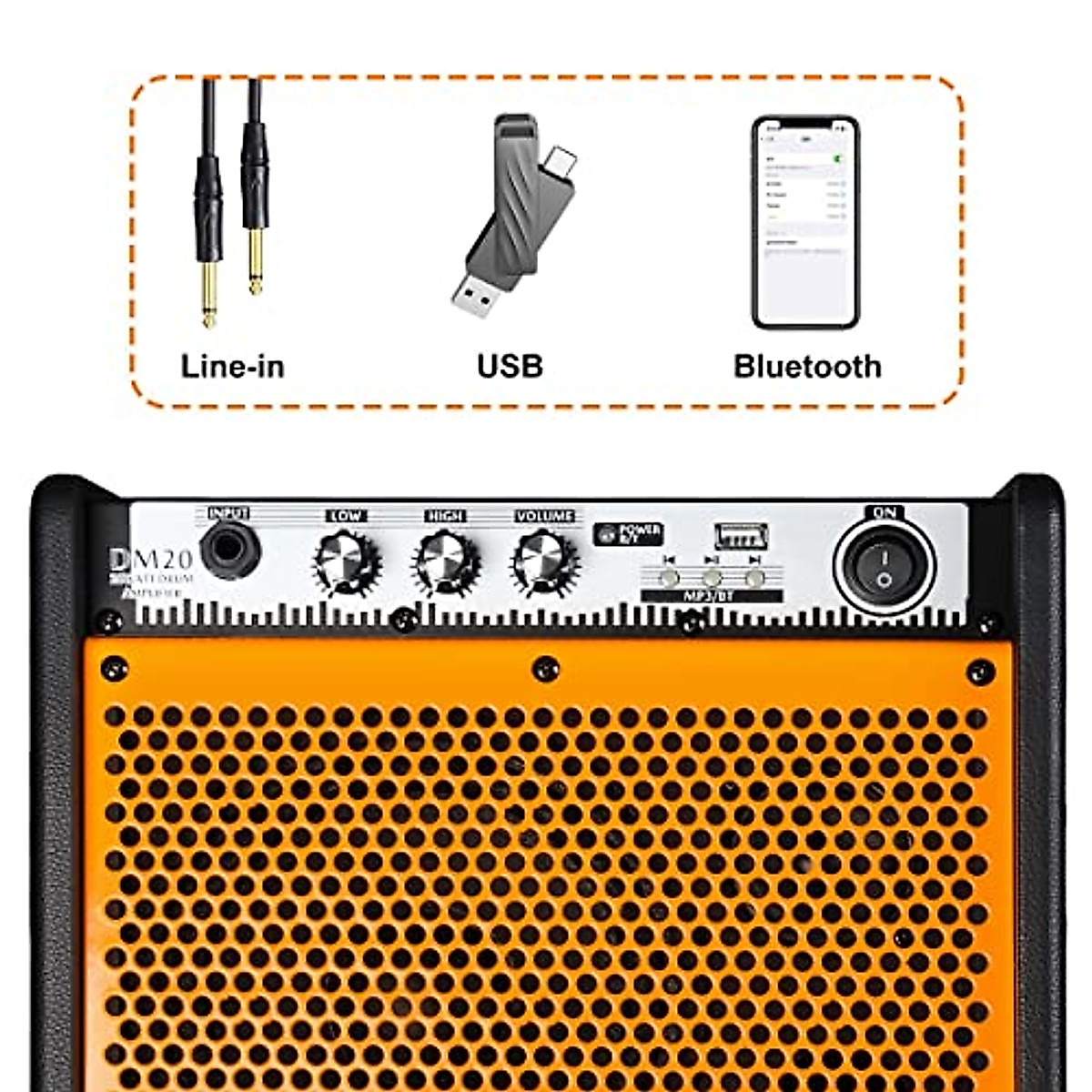 Coolmusic Keyboard AMP 20W Bluetooth Keyboard Amplifier,Electric Drum Speaker/Amplifier