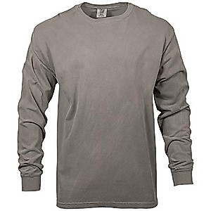 Comfort Colors Men's Adult Long Sleeve Tee, Style 6014, Grey, Large