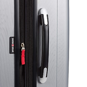 SwissGear 7585 Hardside Expandable Luggage with Spinner Wheels, Silver, Checked-Large 28-Inch