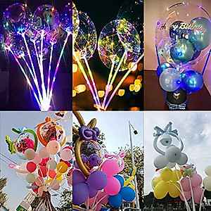 Balloon Sticks 10 Pcs 27.5 Inch Length Plastic Balloon Holder With Connector For Led Transparent Balloons Clear Bobo Balloon