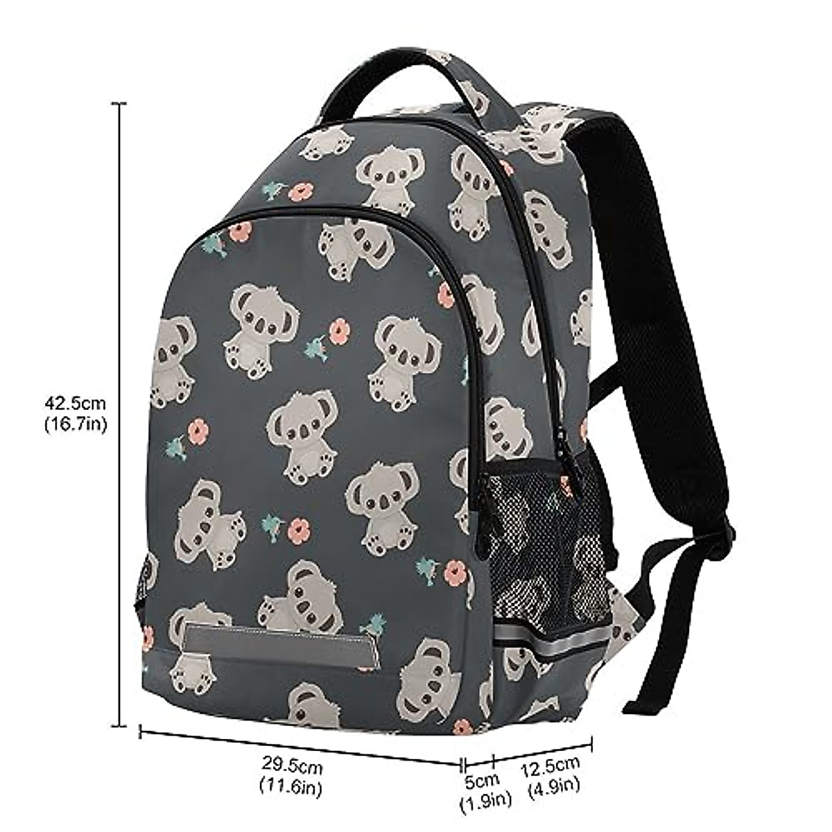 JHKKU Koala Animal Backpack for Girls Boys School Bags Teen Personalized Bookbag, Lightweight Laptop Bag Travel Backpacks