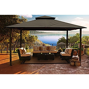 Paragon-Outdoor GZ584EG Soft Top Soft Top Barcelona Gazebo, Grey, 10' x 12'