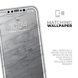Design Skinz White & Grey Marble Surface V2 - DesignSkinz Protective Vinyl Decal Wrap Skin Cover Compatible with The Apple iPhone 11 Pro (Full-Body, Screen Trim & Back Glass Skin)