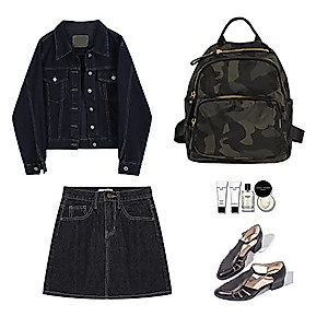 Clara Camouflage Women Mini Backpack Nylon Leisure Daypack Printed Shoulder Bag Handbag Purse(Camouflage)