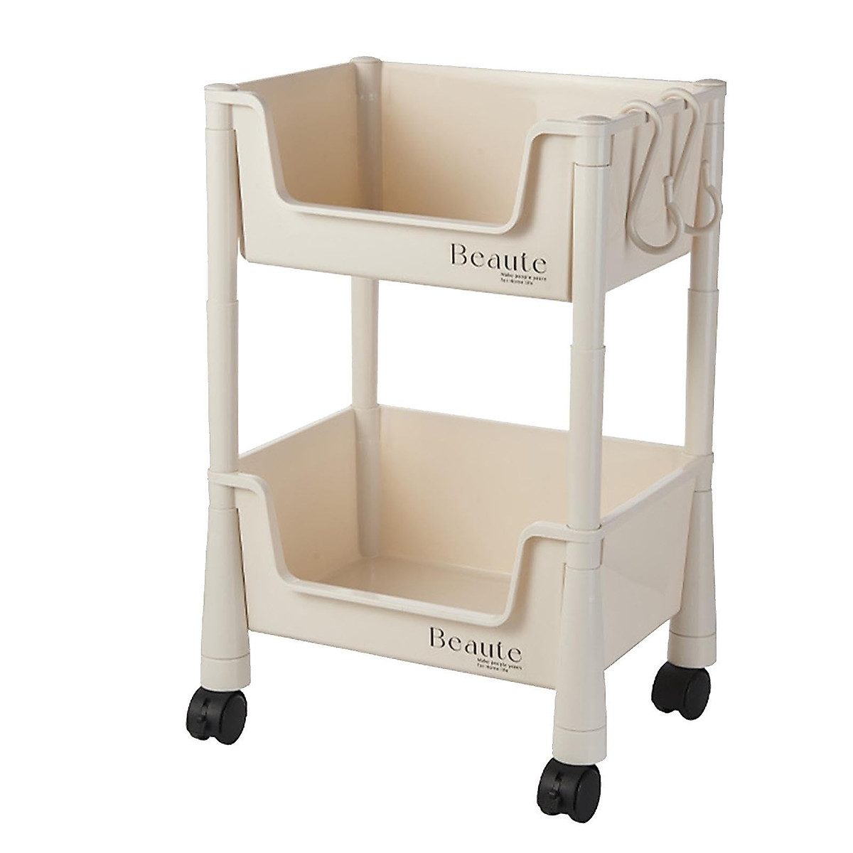 Rolling Cart, Multifunctional Laundry Cart with 2 3 4 Tiers, Snack Cart Organizer with Drawers, Wheeled Utility Rack, Movable Storage Organizer, Bathroom Countertop Trolley for Home Office Libraries