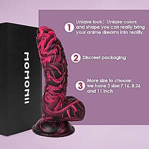 Realistic Thick Dildo 7.16 Inch Adult Toys, Unique Ribbed Monster Big Dildos with Strong Suction Cup for Hands-Free Play, Safe Liquid Silicone Dildo Stimulation Anal Sex Toy for Women, Men and Couples