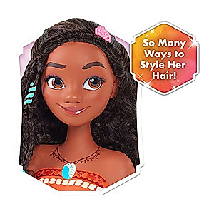 Disney Princess Moana Stying Head, 14-pieces, Officially Licensed Kids Toys for Ages 3 Up by Just Play