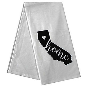 Petal Cliff 2 Pcs, 100% Cotton California State Flour Sack Printed Kitchen Towels with Sentiments Home. Size: 20" X 28". Inspired by The State WE Call Home.