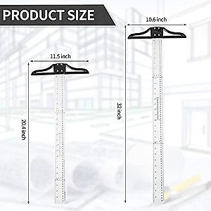 2 Pieces T Square Acrylic Ruler 23.6 Inches and 29.5 Inches Transparent Graduated T-Ruler Inch Metric T-Square Measuring Scale Ruler for Art Framing and Drafting