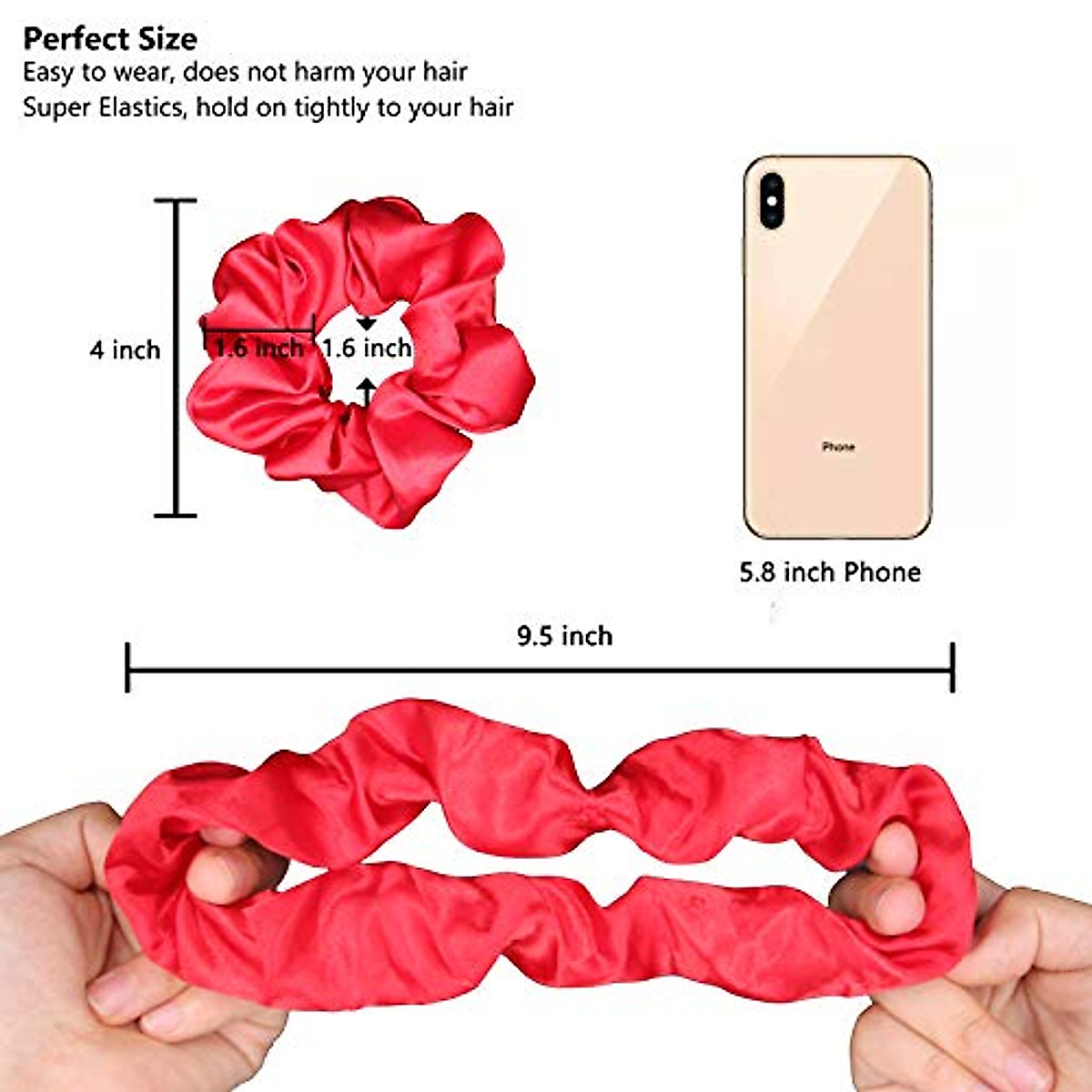 60 Pack Hair Scrunchies, BeeVines Satin Silk Scrunchies for Hair, Silky Curly Hair Accessories for Women, Hair Ties Ropes for Teens, Scrunchies Pack Girl’s Birthday Gift Thanksgiving Christmas Gift