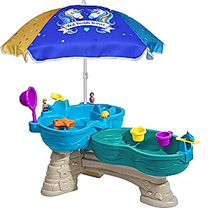 AMMSUN 47 Inch Seaside Beach Umbrella for Sand and Water Table - Kids Durable Umbrellas for children Beach Camping Garden Outdoor Play Shade