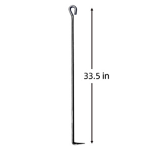 Fire Poker for Fire Pit, 33.5 Inch Extra Long, Black Powder Coated, Rust Resistant Fireplace Poker for Fireplace, Camping, Wood Stove, Indoor, Outdoor Fire Pits & Camping Accessories