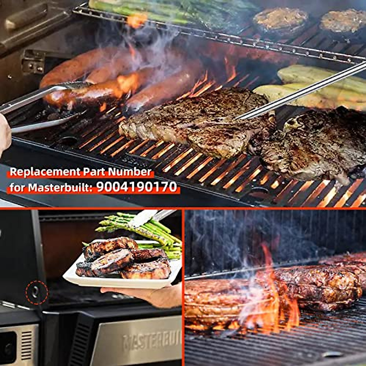 4 Pack Replacement Meat Probe for Masterbuilt Gravity Series 560/800/1050 XL Digital Charcoal Grill + Smoker, 9004190170 Accessories Temperature Probe, with Probe Grommet and Grills Clips