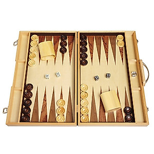18” Wood Backgammon Set - Olive Wood - Attache Case