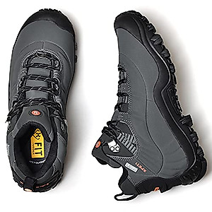 Manfen Men's Thermador Waterproof Hiking Boot Hunting Outdoor Boot, Light Grey, 9.5