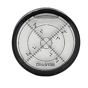 Chiloskit Aluminium Precision Spirit Bullseye Round Bubble Level Tool Rv Campers Leveling Circular Bubble Inclinometers for Surveying Instruments and Tribrachs, Ø2.4",Accuracy 15'/2