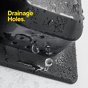 Tooletries - The Harvey & Oliver Set - Silicone Shower Toothbrush Holder and Razor Holder with Anti Fog Mirror - Silicone Shower Organizer - Removable & Reusable - Charcoal