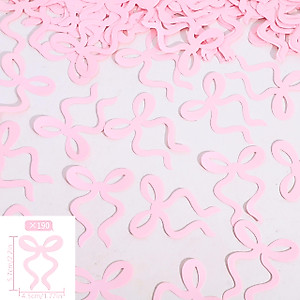 Pink Bow Confetti - She's Tying The Knot Bachelorette Party Confetti,Bow Bridal Shower Decorations,Tying The Knot Bridal Shower