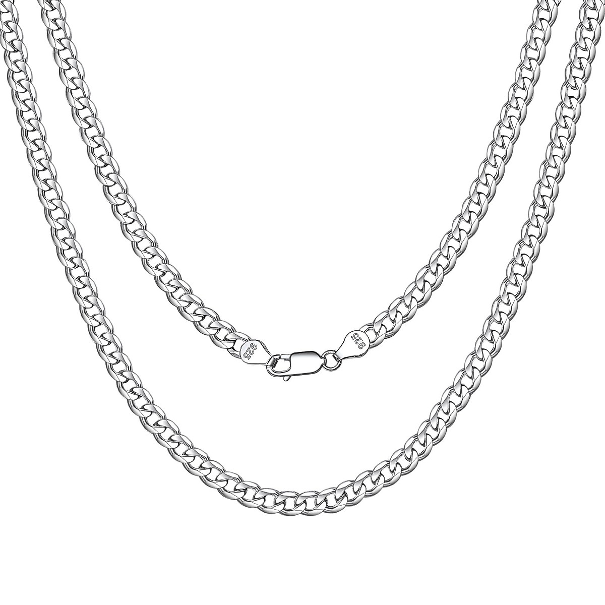 ChicSilver Cuban Link Chain for Men Cuban Chain 925 Sterling Silver Choker Necklace for Women Thin Curb Chain 3mm 14 inch Short Choker