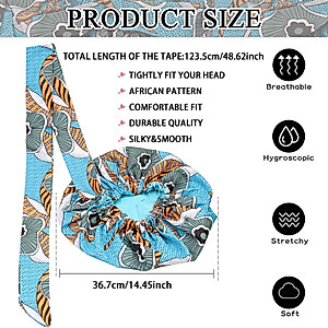 4 Packs Satin Bonnet for Women Silk Bonnet Sleep Cap African Print Head Scarf Head Wrap for Long Curly Natural Hair Braids Hat Large Soft Night Sleeping Cap Head Cover