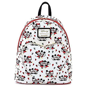 Loungefly Disney Mickey and Minnie Mouse Love AOP Womens Double Strap Shoulder Bag Purse