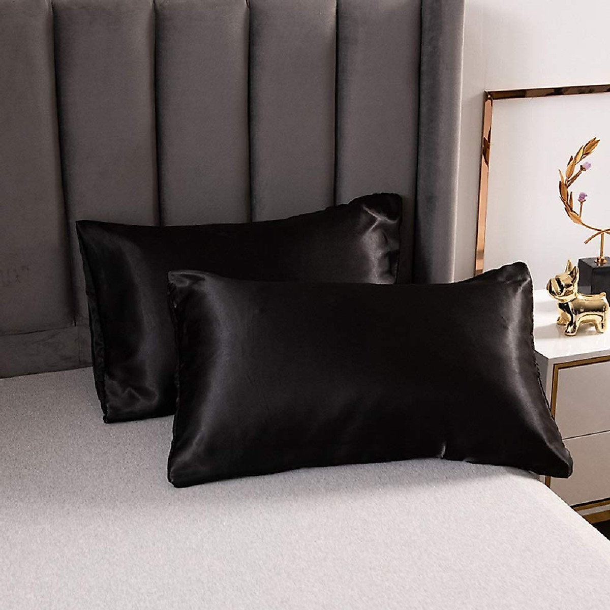 Black Silk Comforter Cover Set Full Size Silk Like Satin Duvet Cover Set Solid Color Decor Soft Microfiber Women Bedding Sets With Zipper Ties Soft Luxury Duvet Cover Set For Adult Women Men Girls